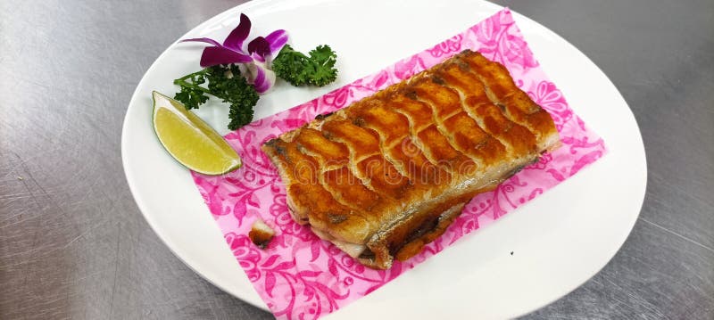 Barracuda Fish Fried in a Little Oil Stock Image - Image of little ...