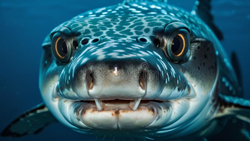 Barracuda Fish Looking at Camera Underwater Stock Illustration ...