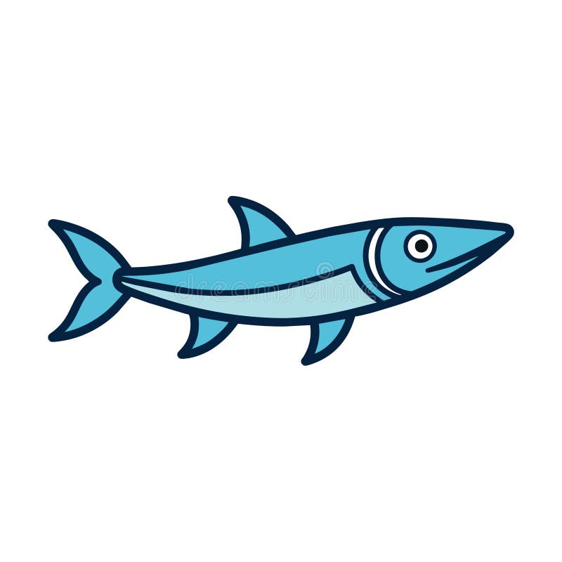 Barracuda Fish Sits Icon Vector Illustration Stock Vector ...