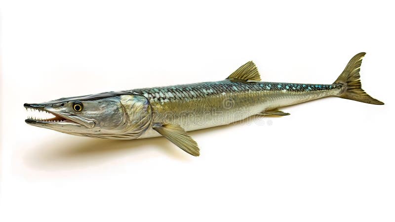 A Barracuda Isolated on a White Background Stock Illustration ...
