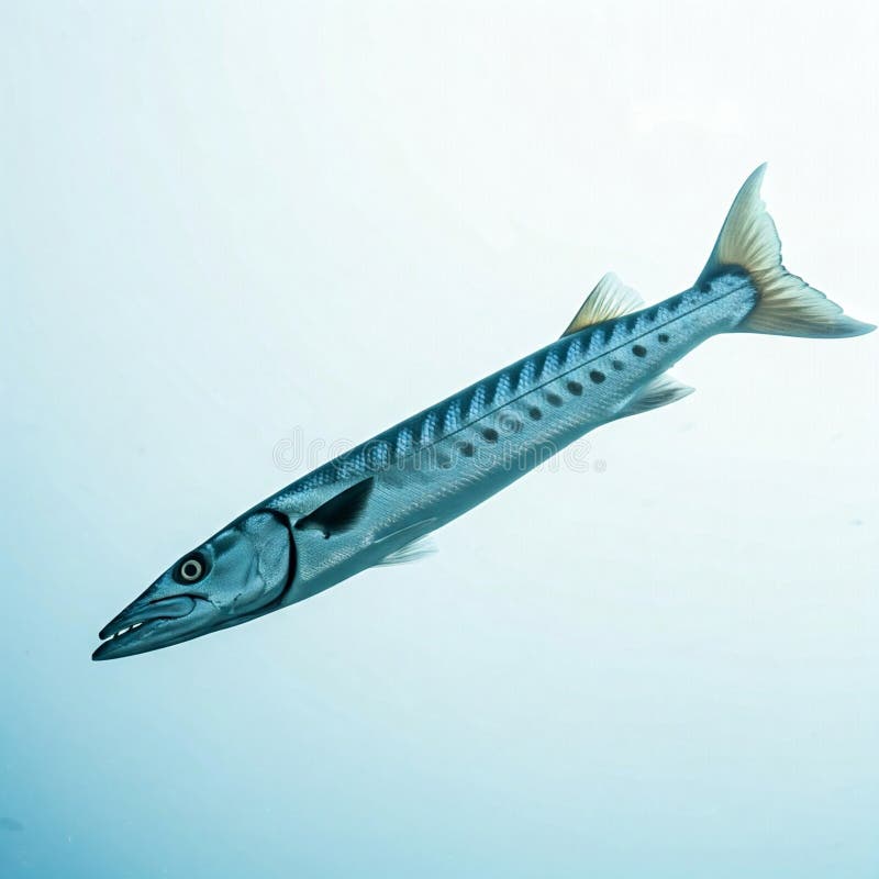 A Barracuda Isolated on a White Background Stock Photo - Image of ...