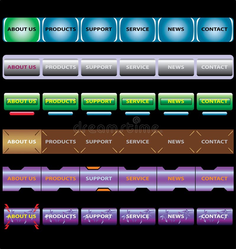 Barras de menú ilustración del vector. Ilustración de descargar - 4946314