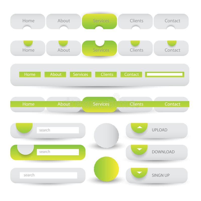 Barras De Menu Da Navegação Do Design Web Ilustração do Vetor ...