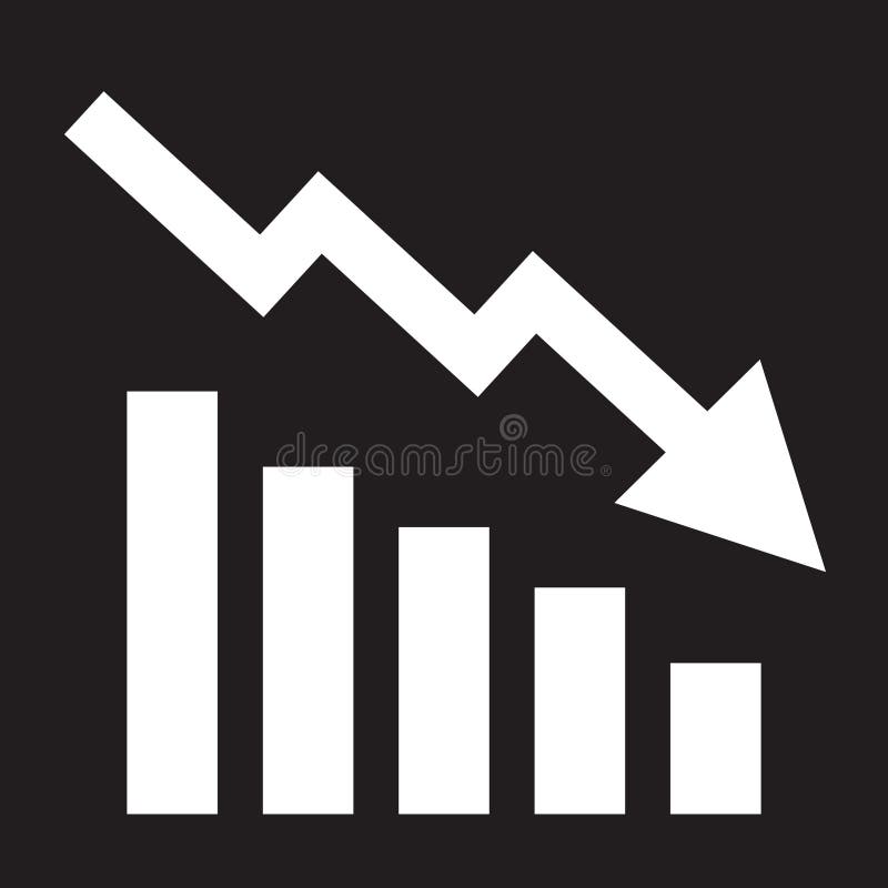 Barras Decrecientes Gráficas Con La Flecha Decreciente Ilustración del ...