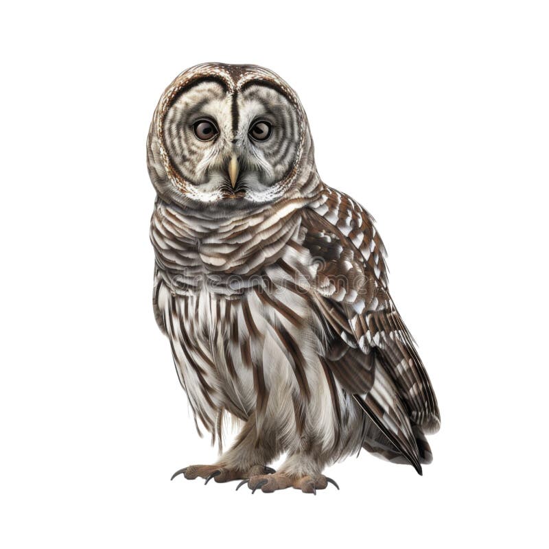 A Barred Owl with Its Feathers Fluffed Up Stock Photo - Illustration of ...