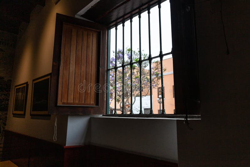 View Out of Window with a Tree in Lima, Peru Stock Photo - Image of ...