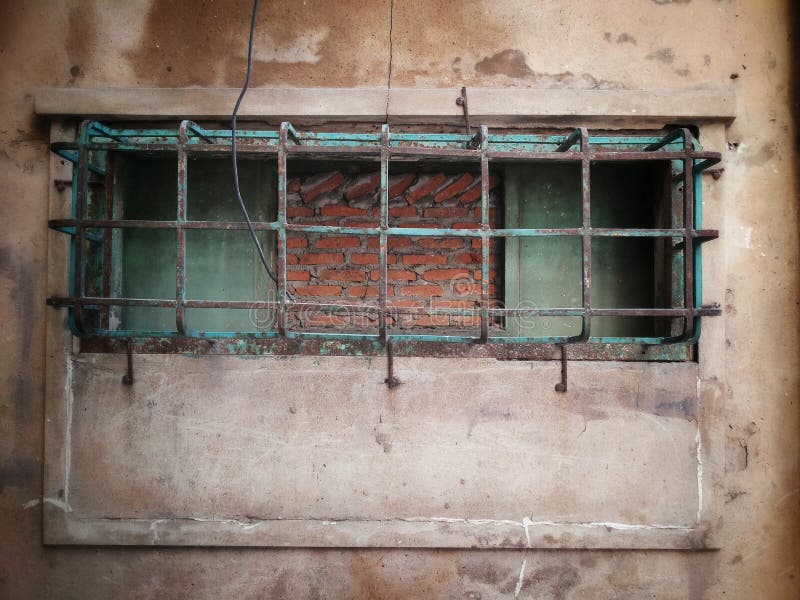 Two barred windows stock image. Image of steel, texture - 58670793