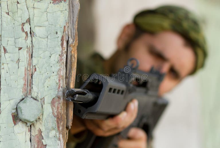 Barrel of automatic gun stock photo. Image of armed, terrorist - 25911626