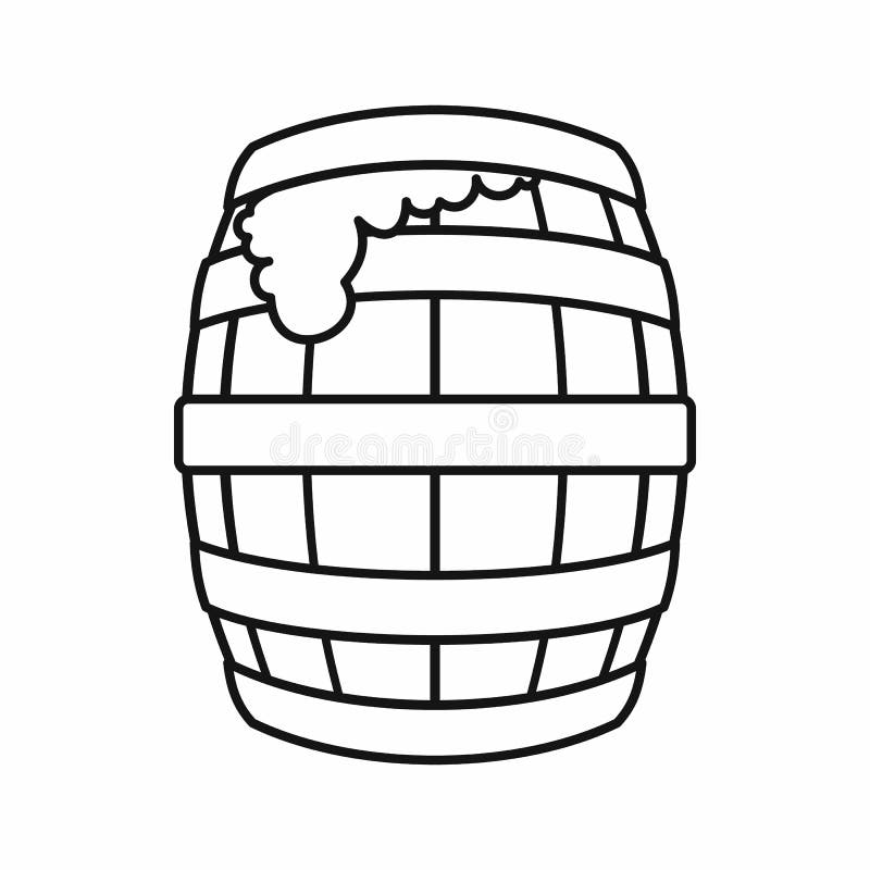 Beer Barrel Thin Line Icon. Cask Of Beer With A Tap Vector Illustration ...