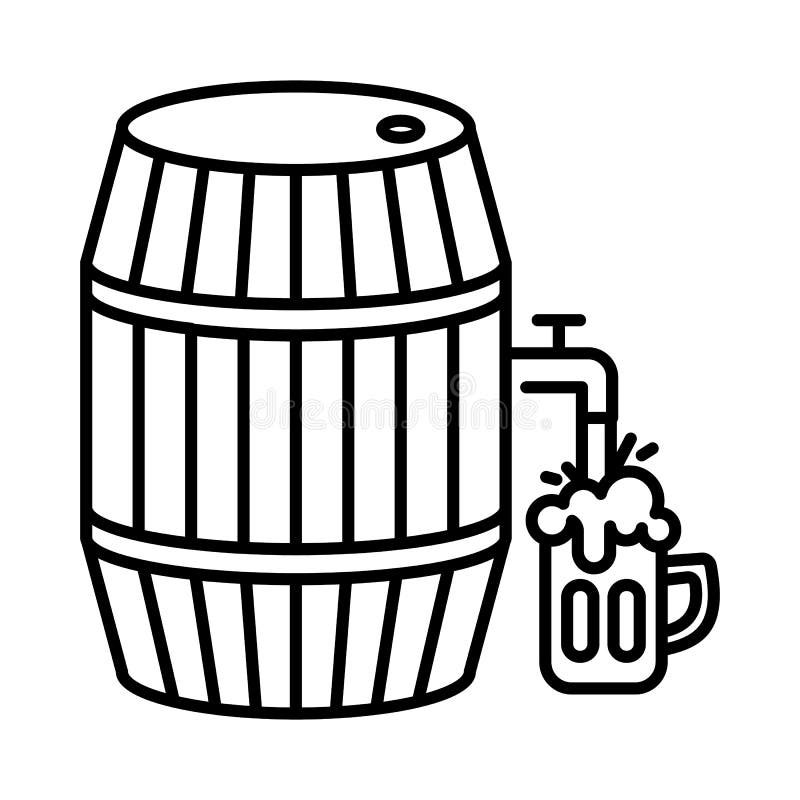 Barrel Beer Vector Icon. Wooden Barrel Vector Illustration Stock Vector ...