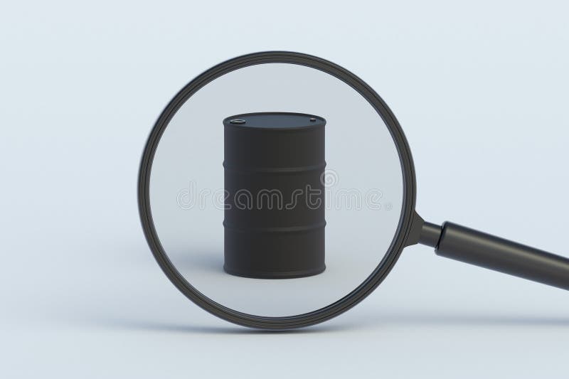 Barrel Behind Magnifying Glass Stock Illustration - Illustration of ...