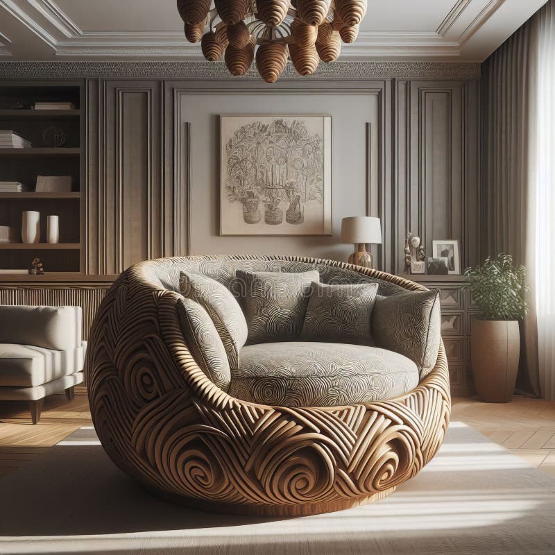 115 Barrel Chair Sofa_ Provides a Unique and Sculptural Look. P Stock ...