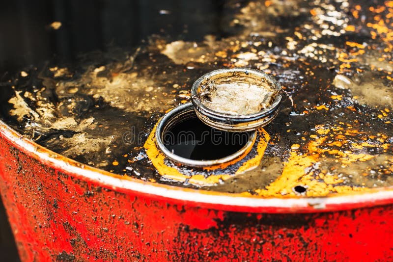 Barrel with Dirty Liquid Inside Stock Image - Image of automotive ...