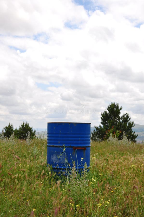 Barrel on field stock photo. Image of mountain, industrial - 23613304