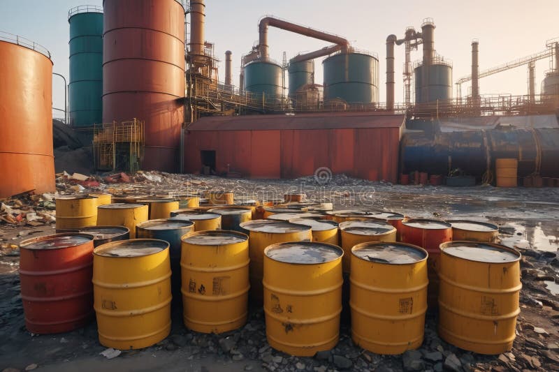 Hazardous Waste in Nature, Metal Containers with Chemical Substances ...