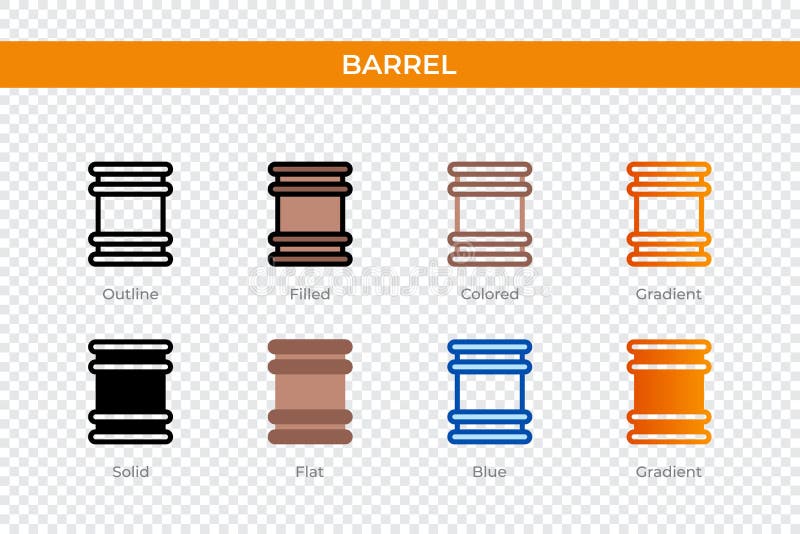 Barrel Icon in Different Style. Barrel Vector Icons Designed in Outline ...