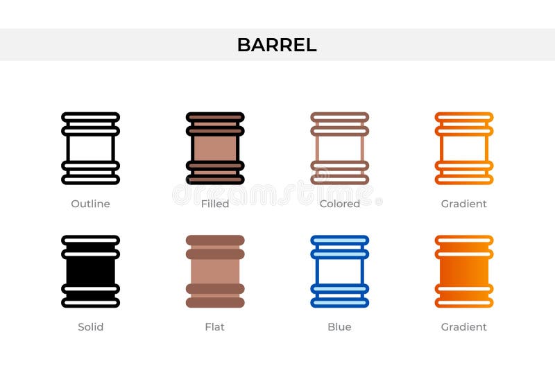 Barrel Icon in Different Style. Barrel Vector Icons Designed in Outline ...
