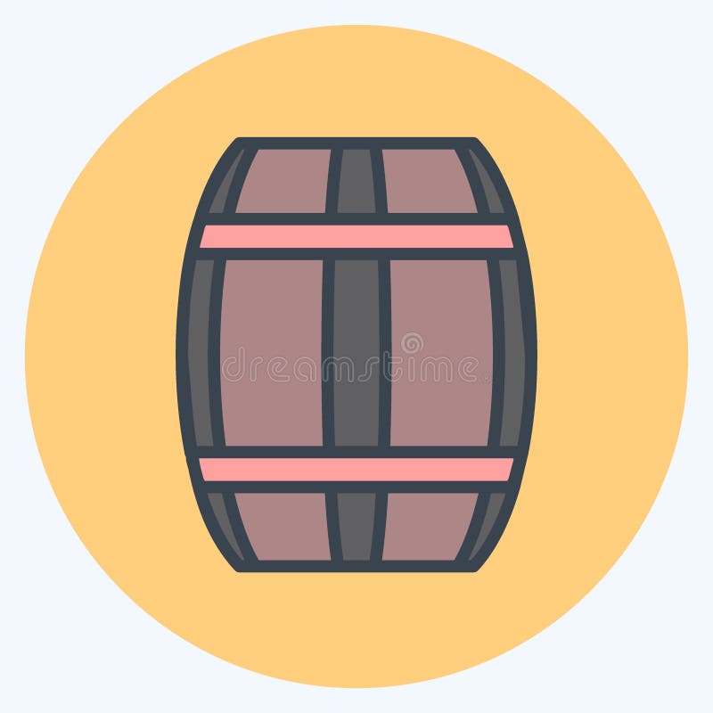 Barrel Icon in Trendy Color Mate Style Isolated on Soft Blue Background ...