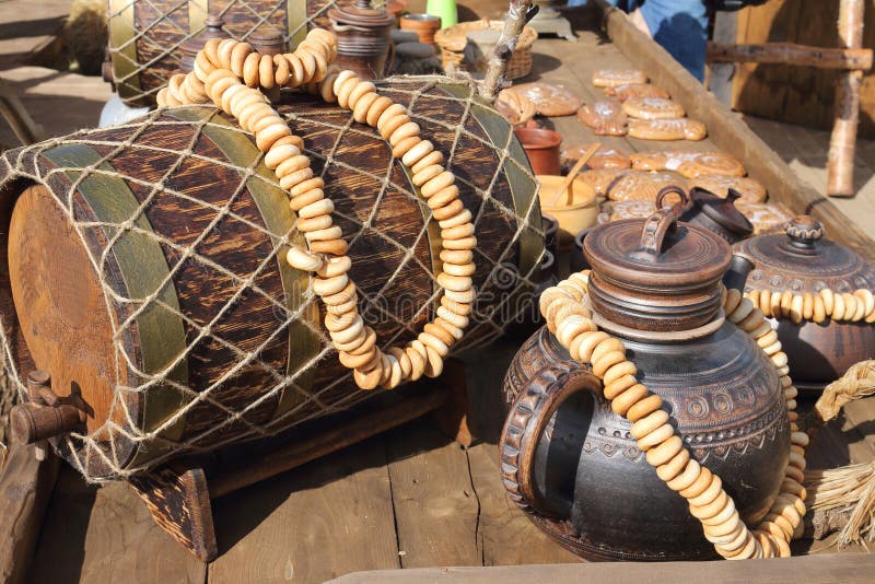 Barrel and jug on a table stock photo. Image of closeup - 50116684