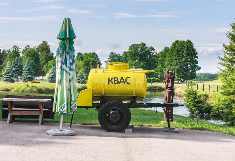 Old Soviet kvass barrel editorial stock photo. Image of cool - 229900483