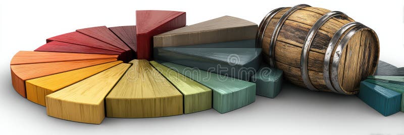 Barrel Transforming into Pie Chart Representing Energy Distribution and ...