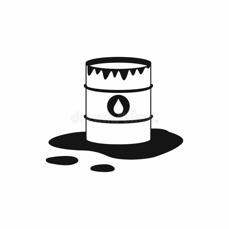 Barrel and Oil Spill Icon Icon, Simple Style Stock Vector ...
