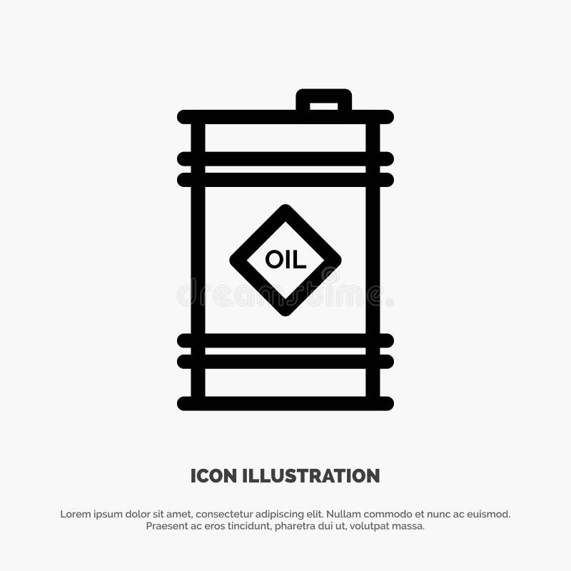 Liner Oil Barrel Icon Isolated on White Background. Stock Vector ...