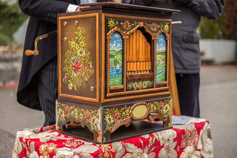 A Barrel Organ at a Christmas Market in Switzerland - 1 Stock Photo ...