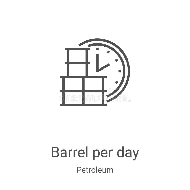 Barrel Per Day Icon Vector from Petroleum Collection. Thin Line Barrel ...