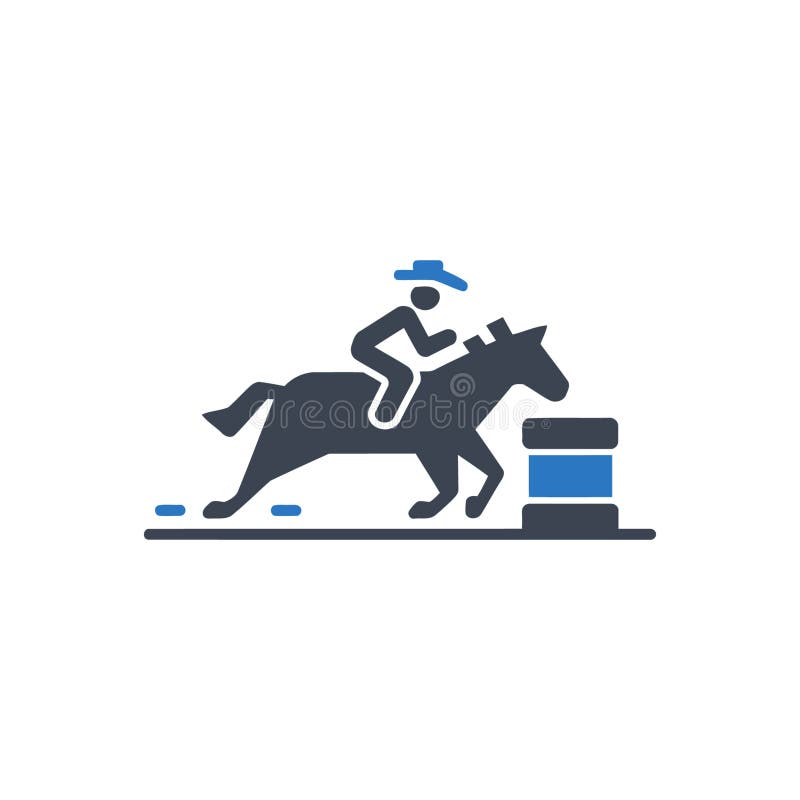 Barrel Racing Action icon stock vector. Illustration of equestrian ...