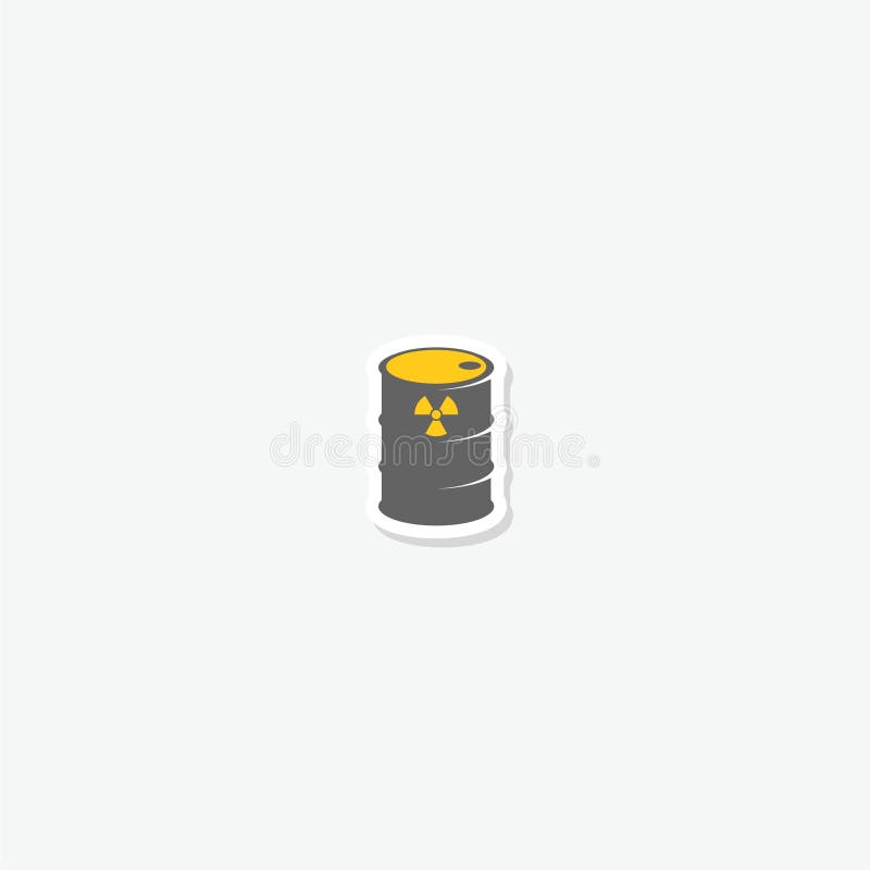 Barrel with Radioactive Sign Sticker Isolated on Gray Background Stock ...