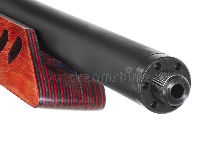 Threaded rifle barrel stock photo. Image of black, firearm - 124336206