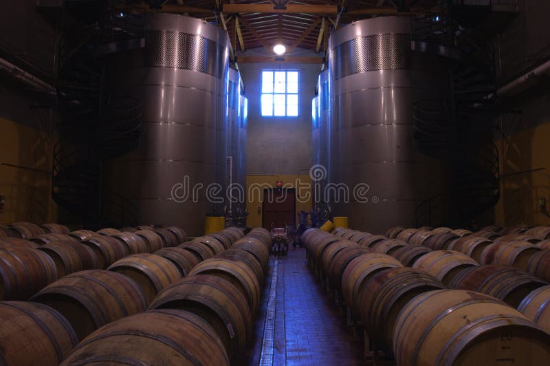 Barrel room with tanks stock photo. Image of drink, barrel - 26692316