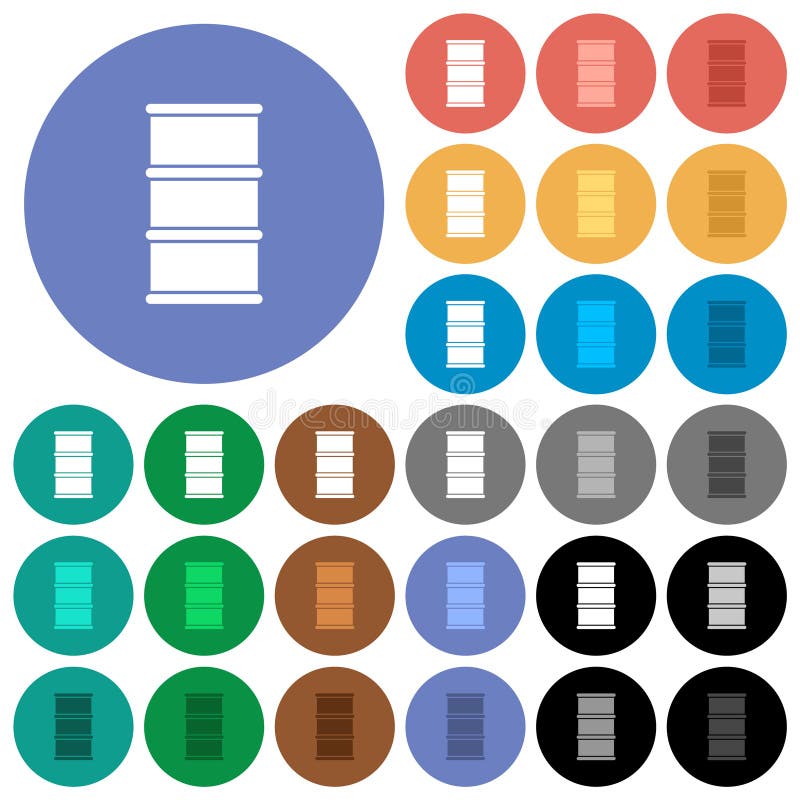 Barrel Round Flat Multi Colored Icons Stock Vector - Illustration of multicolors, icons: 201349130