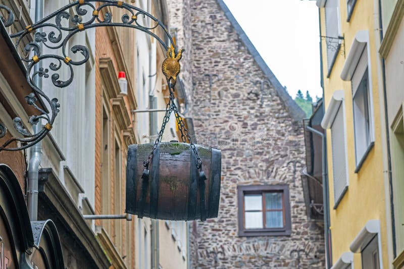 Barrel-shaped Decor on the Wall of an Old House Stock Image - Image of ...