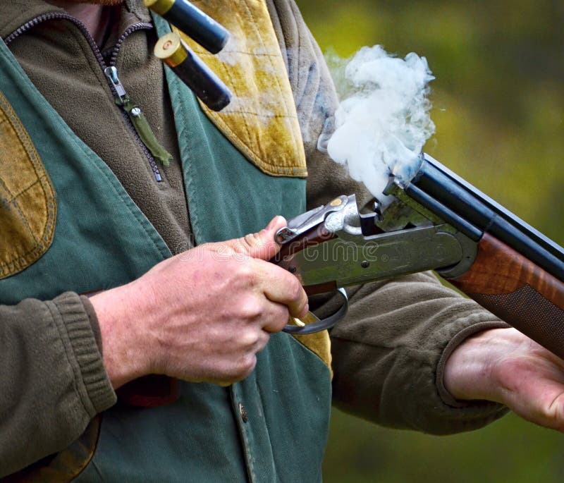 Barrel Smoking and Throwing Its Shell Stock Photo - Image of cartridge ...
