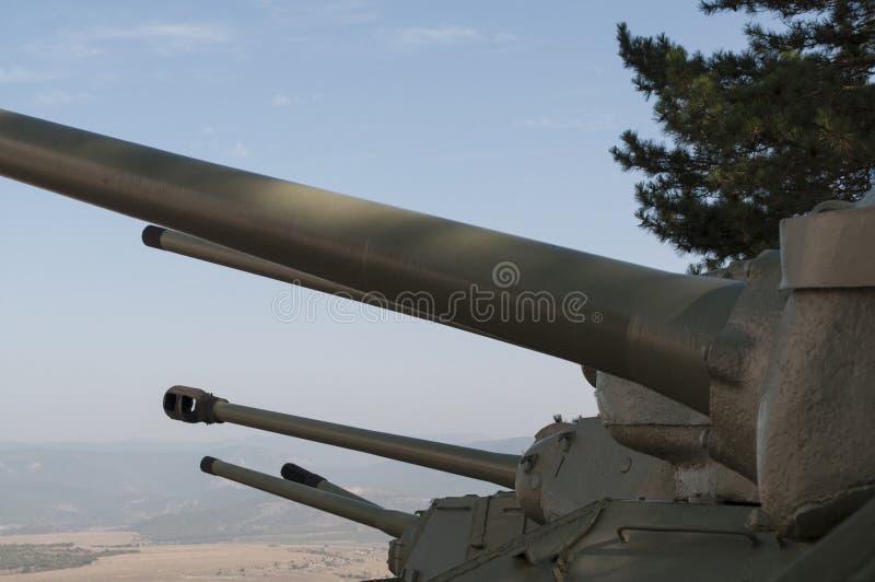 Barrel of the Tank Close-up Stock Vector - Illustration of fire, speed ...