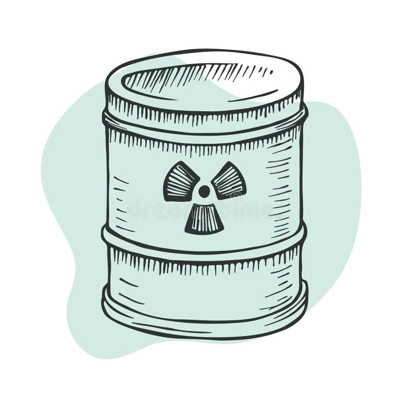 Barrel for Toxic Waste. Vector Clipart in Sketch Style Stock Vector ...