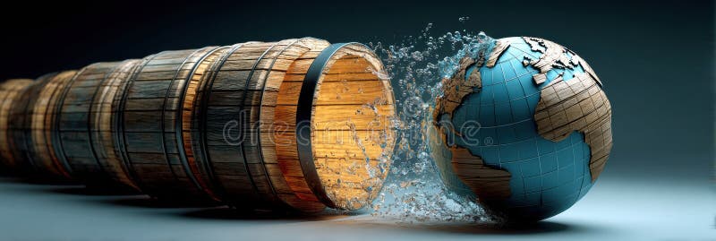 Barrel Transforms into Globe Illustrating Global Dependence on Oil and ...