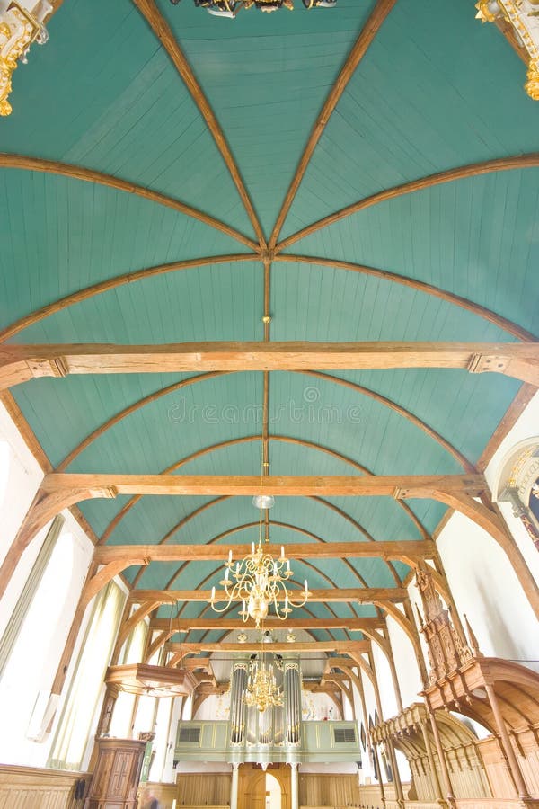 A Barrel-vault Type of Church-ceiling Stock Image - Image of beam ...