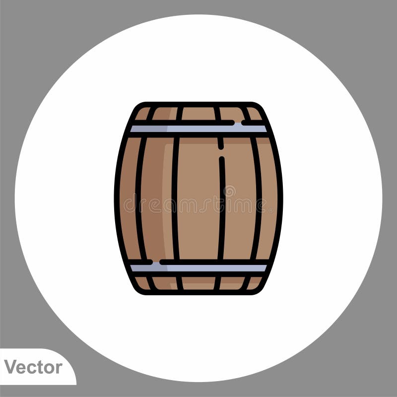 Barrel Outline and Filled Vector Icon Sign Symbol Stock Vector ...