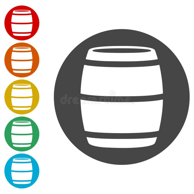 Barrel Vector Icons Set - Illustration Stock Vector - Illustration of ...