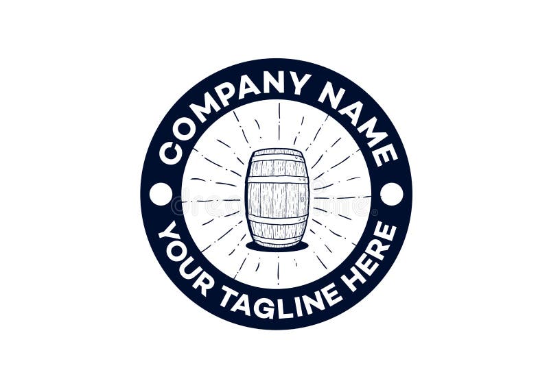 Barrel Vector Vintage Round Badges Stock Vector - Illustration of beer ...