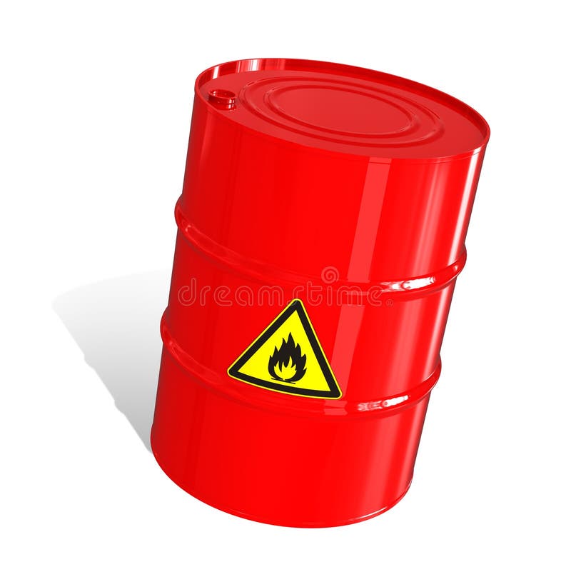 Barrel with a warning sign stock illustration. Illustration of barrel ...