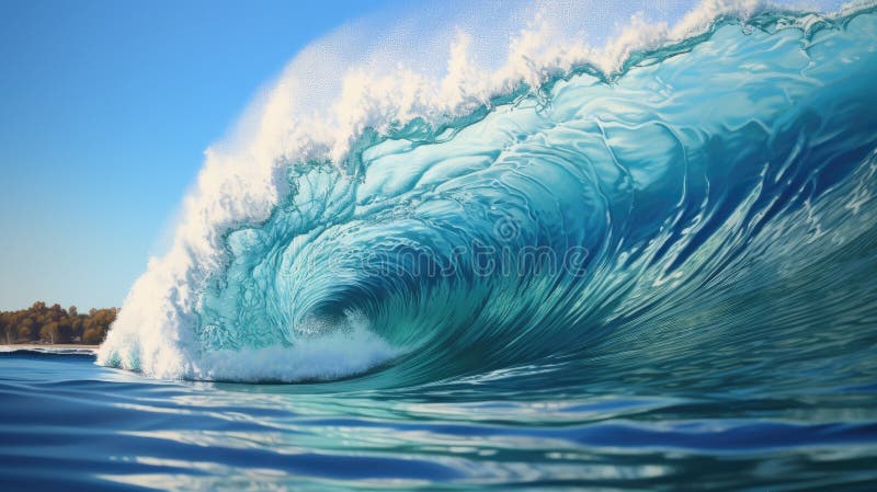 Barrel Wave, a Powerful Big Tide on the Beach, is Ideal for Extreme ...