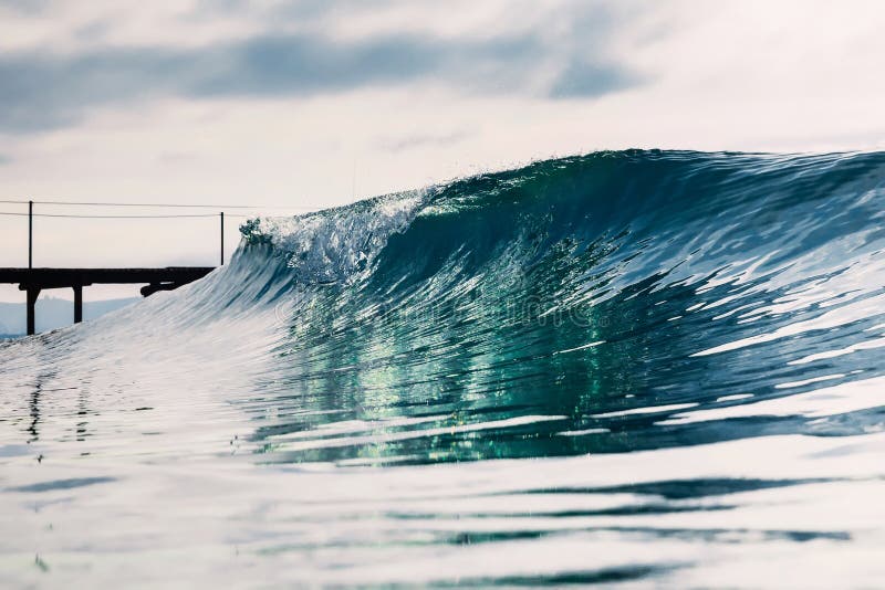 Barrel Wave for Surfing in Ocean. Breaking Transparent Wave Stock Image ...