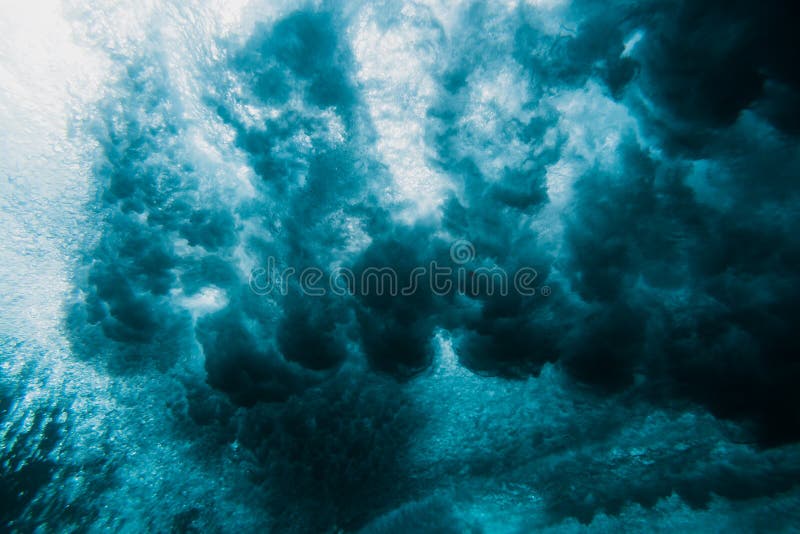 Underwater Dark Texture in Ocean. Bubble in Sea. Stock Image - Image of ...
