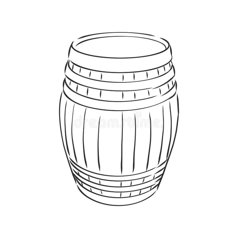Wine Barrel Line Drawing Stock Illustrations – 1,258 Wine Barrel Line ...