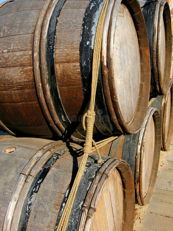 Old Gunpowder Barrels and Cannonballs Stock Photo - Image of cannon ...