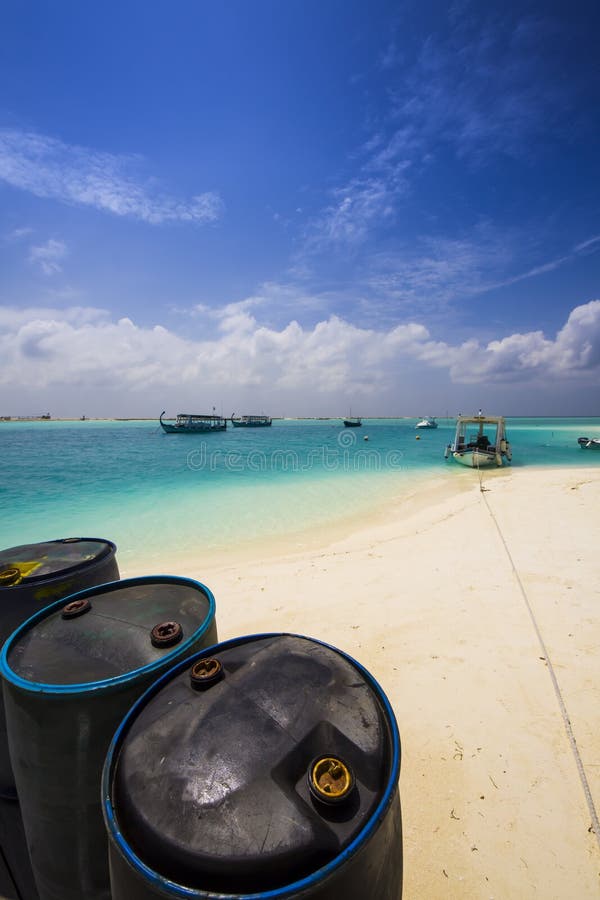 Barrels at the beach stock photo. Image of relax, island - 27603278